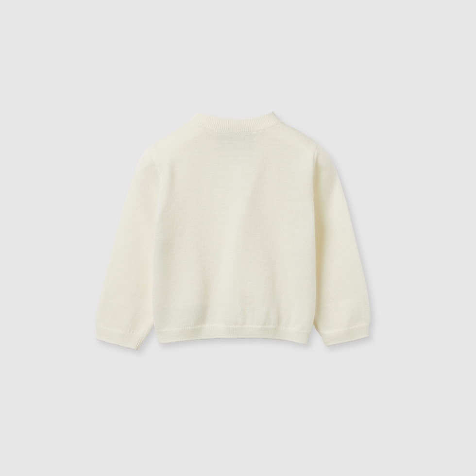 Baby wool cardigan in white | GUCCI® UK
