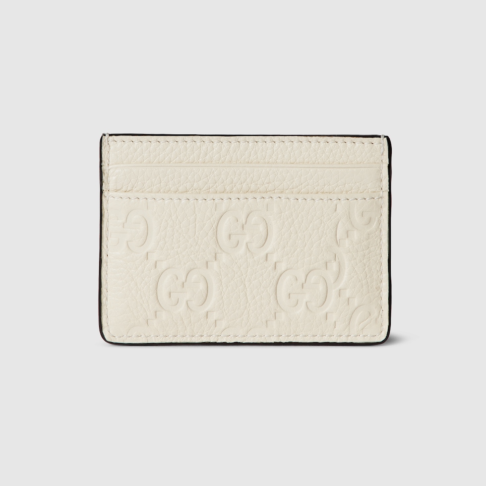 GG Emblem card case in ivory leather | GUCCI® NO