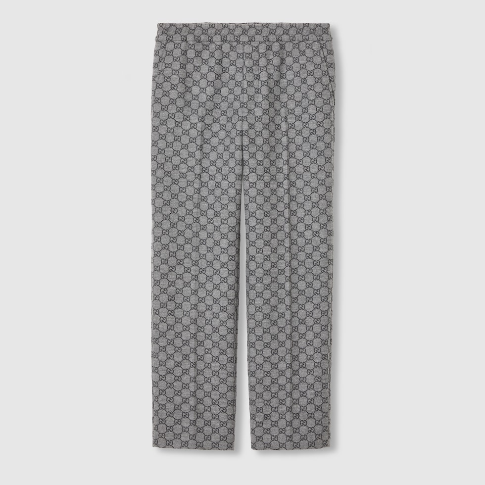 Pantalon en flanelle GG en noir | GUCCI® FR