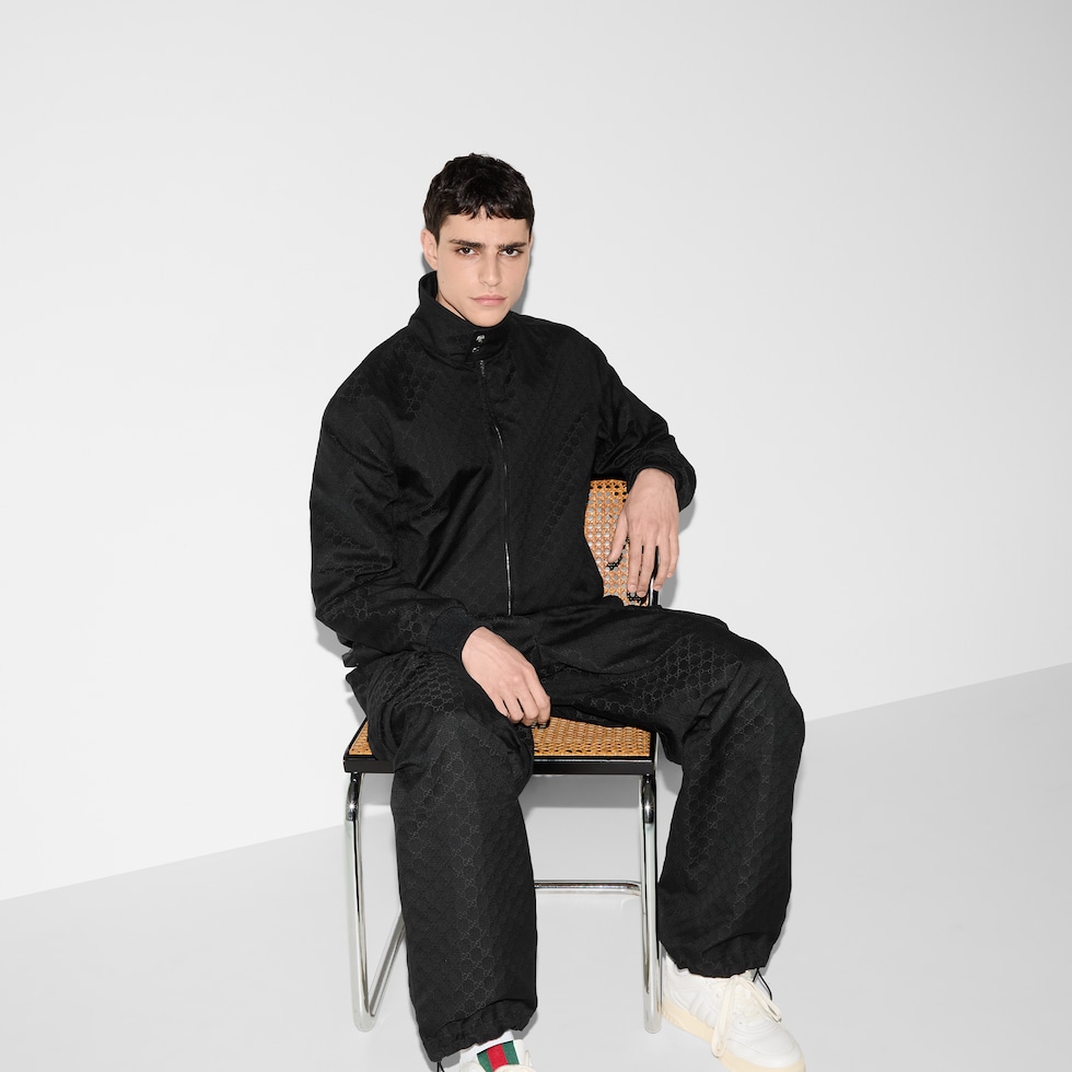 GG cotton ripstop jacket in black | GUCCI® US