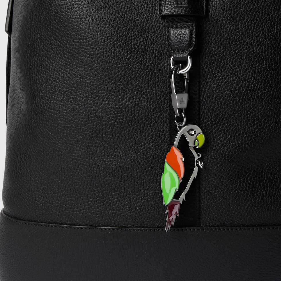 Parrot keychain with Interlocking G in silver-toned metal | GUCCI® CZ