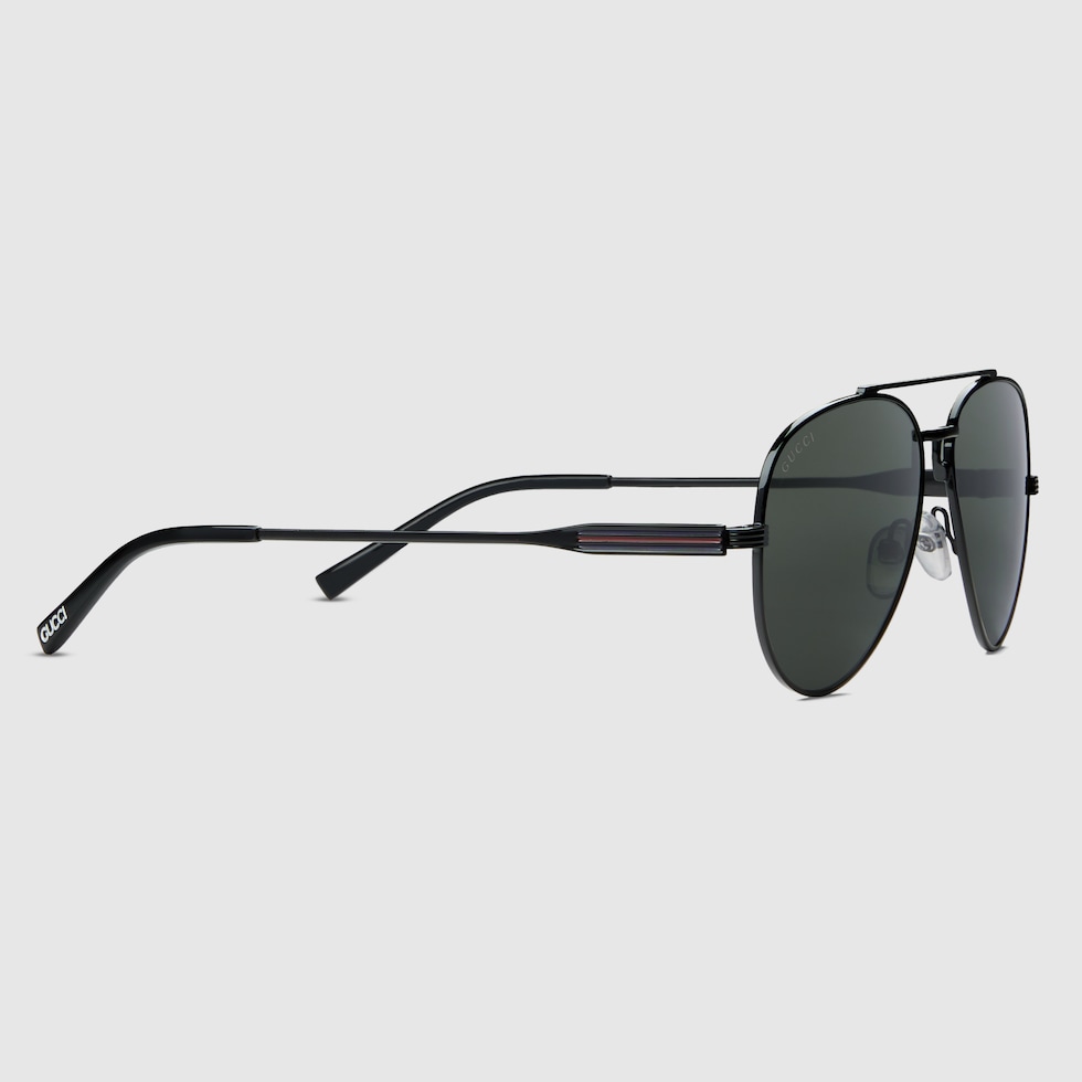 Aviator frame sunglasses in black | GUCCI® US