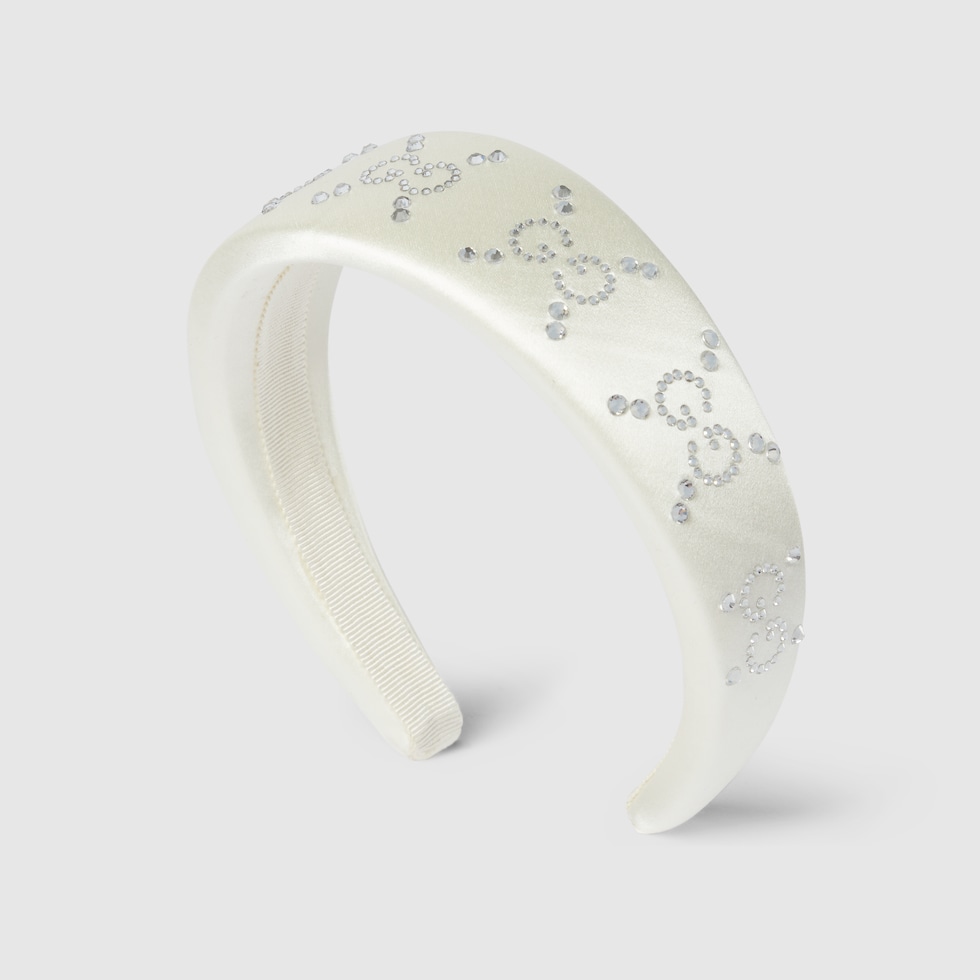 Children's GG crystal headband in white | GUCCI® US