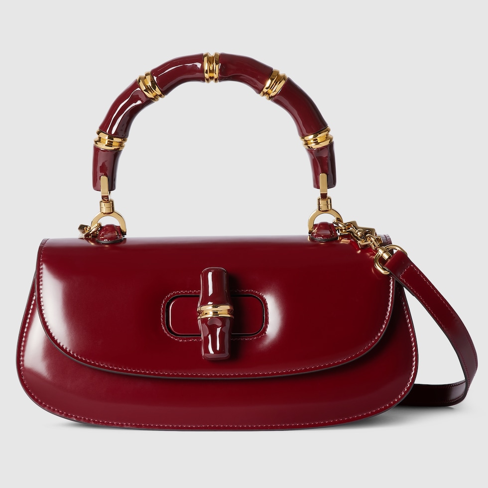 Gucci Bamboo Diva medium bag in Rosso Ancora red leather | GUCCI® US