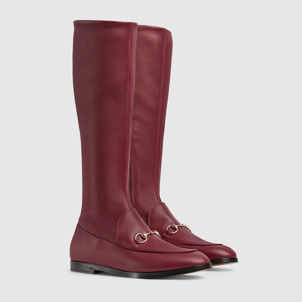 Bota Gucci Jordaan para mujer en piel roja Rosso Ancora | GUCCI® ES