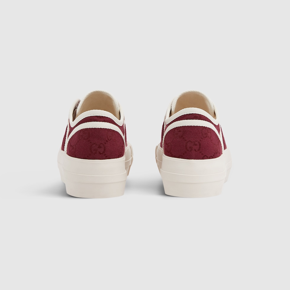 Women's chunky trainer in Rosso Ancora GG canvas | GUCCI® BE
