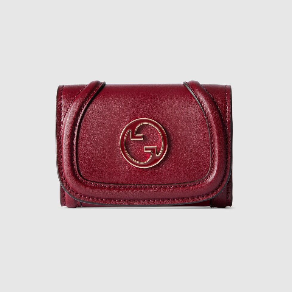 Gucci Blondie card case in Rosso Ancora red leather | GUCCI® SG