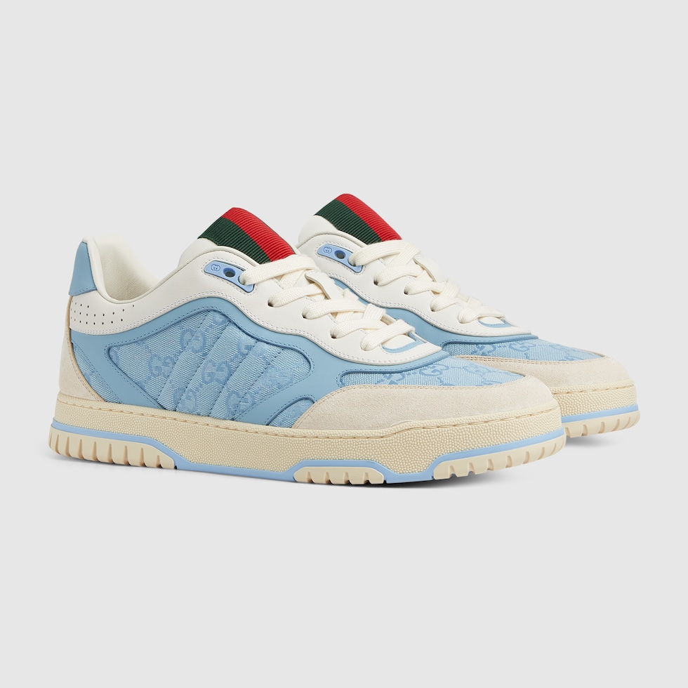 Men's Gucci Re-Web trainer in light blue canvas | GUCCI® IE