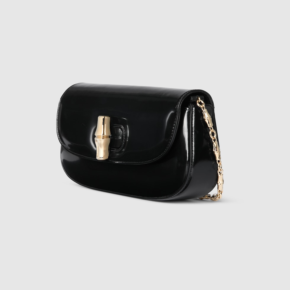 Gucci Bamboo Night small clutch in black leather | GUCCI® Canada