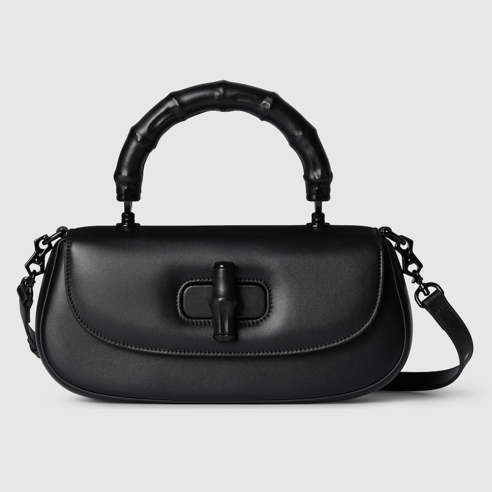 Gucci Bamboo Diva small top handle bag in black leather | GUCCI® TR