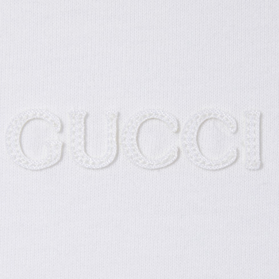 Long-sleeve cotton jersey T-shirt in white | GUCCI® US