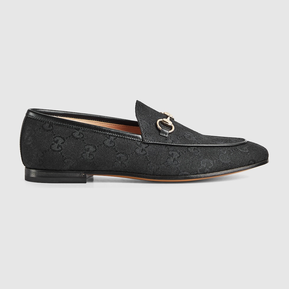 Women's Gucci Jordaan loafer in black GG canvas | GUCCI® UK