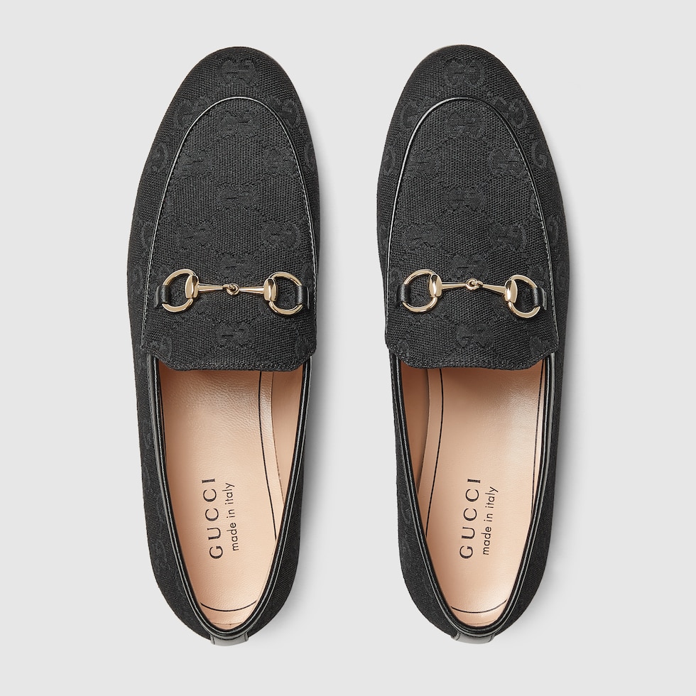 Women's Gucci Jordaan loafer in black GG canvas | GUCCI® US