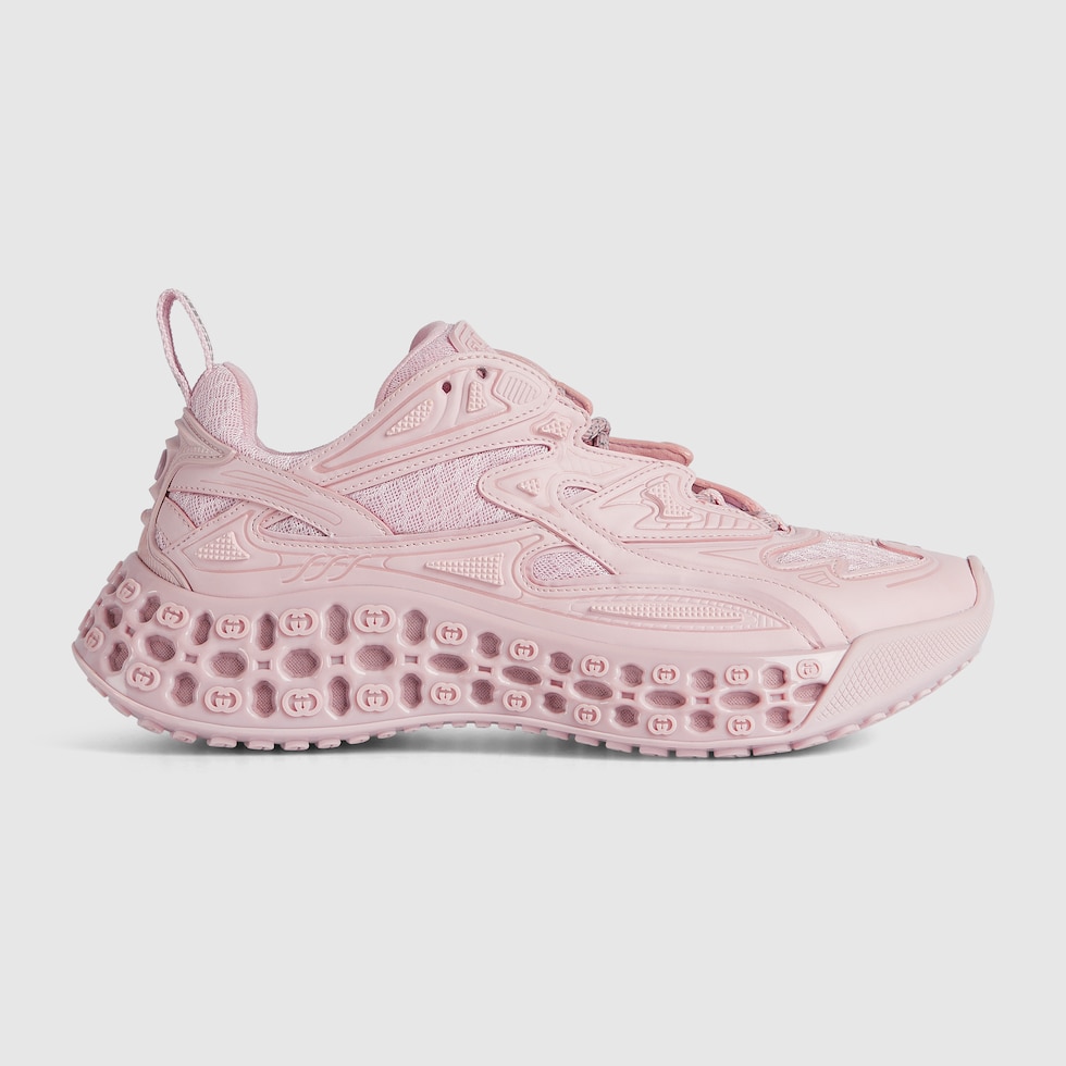 Baskets Gucci cub3d pour femme en Demetra rose clair et mesh | GUCCI® FR