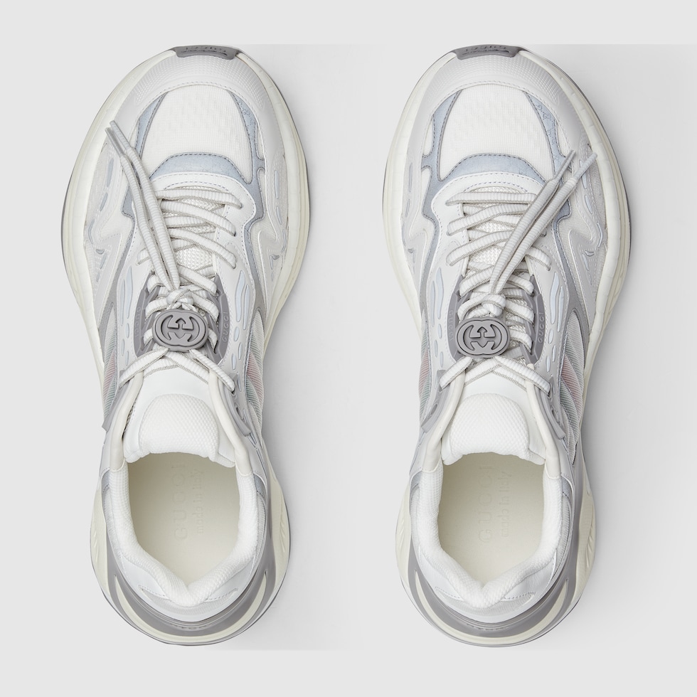 Men's Gucci 2.0 trainer in white and grey mesh and leather | GUCCI® IE