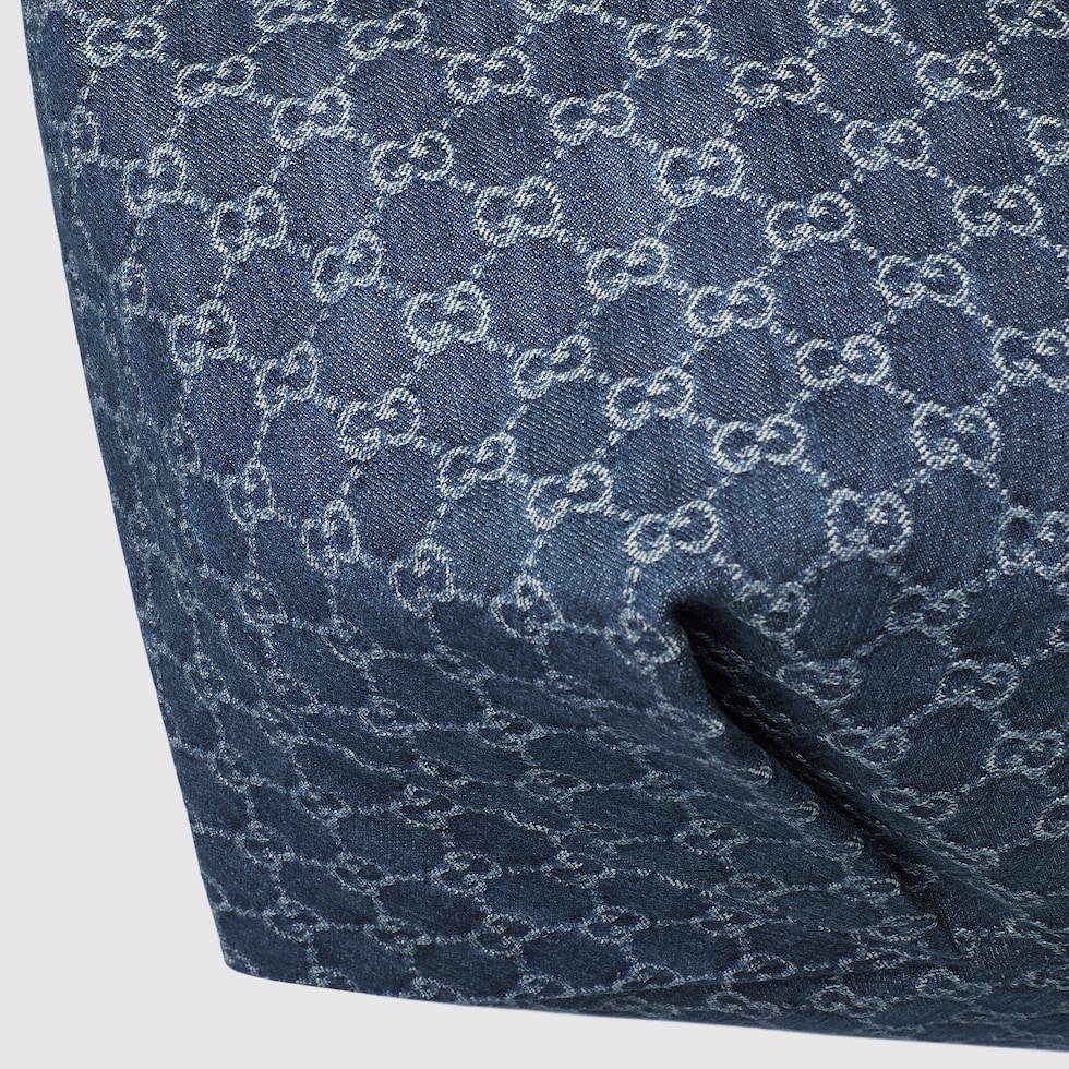 Gucci Totissima large tote bag in blue GG denim | GUCCI® UK