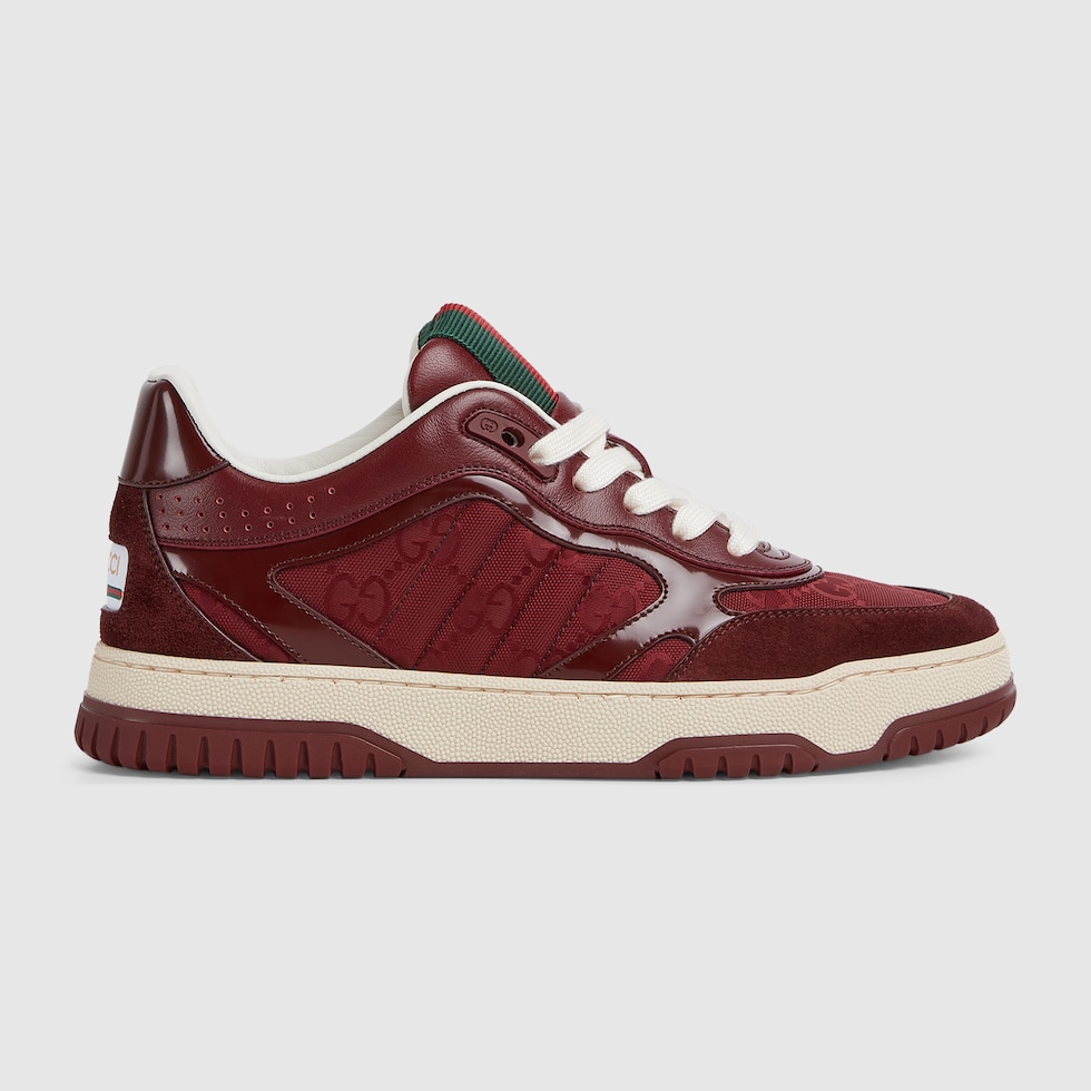 Baskets Gucci Re-Web pour femme en Toile GG rouge Rosso Ancora | GUCCI® FR