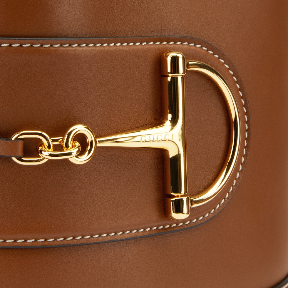 Gucci 73 mini bucket bag in brown leather | GUCCI® RO