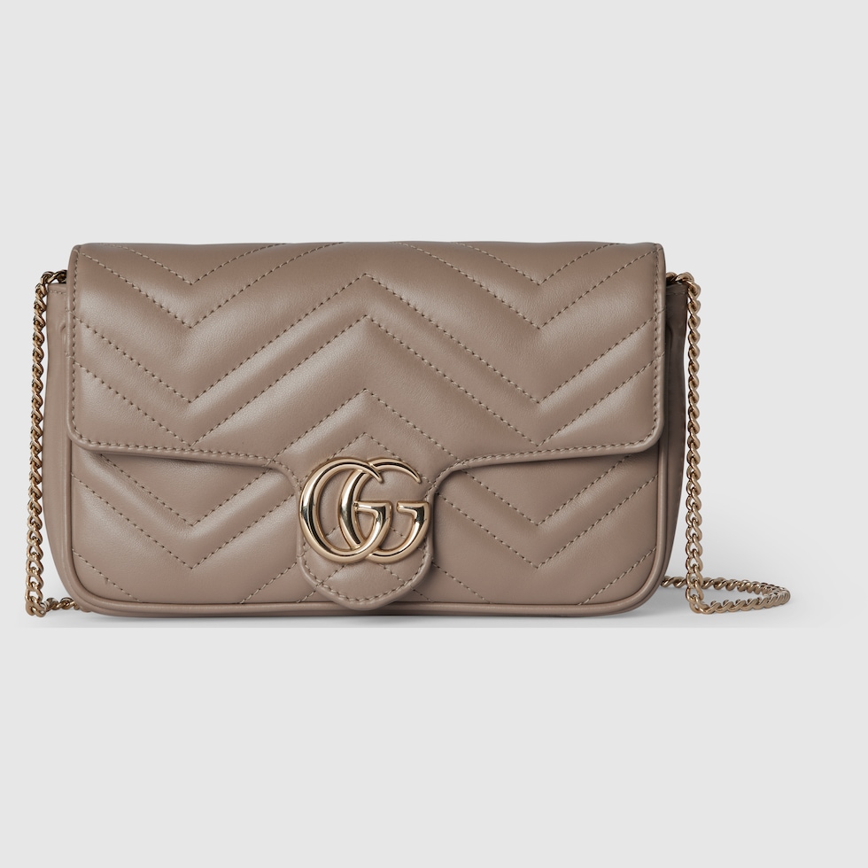 GG Marmont mini bag in taupe leather | GUCCI® 香港
