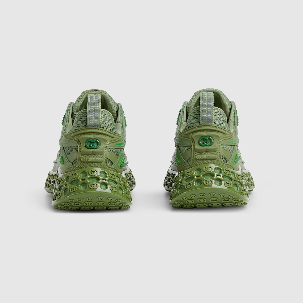 Men's Gucci cub3d sneaker in green Demetra and mesh | GUCCI® US