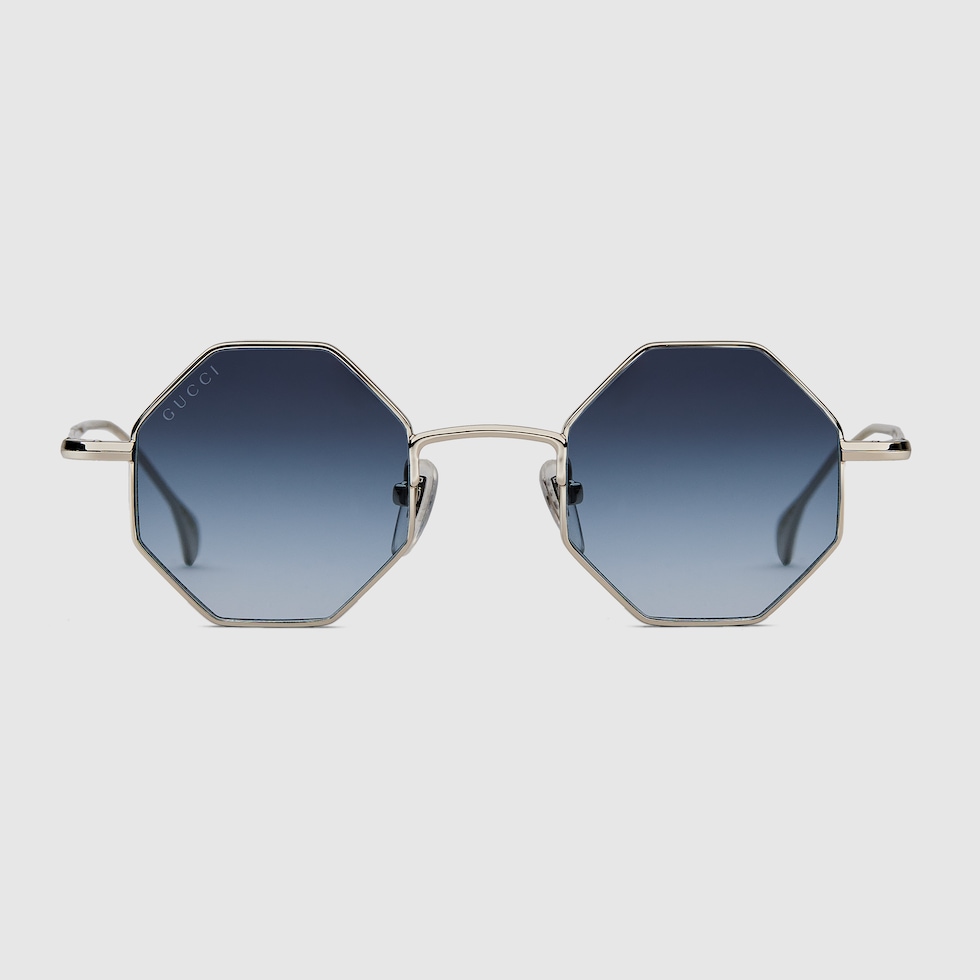 Geometrical frame sunglasses in gradient blue | GUCCI® INT