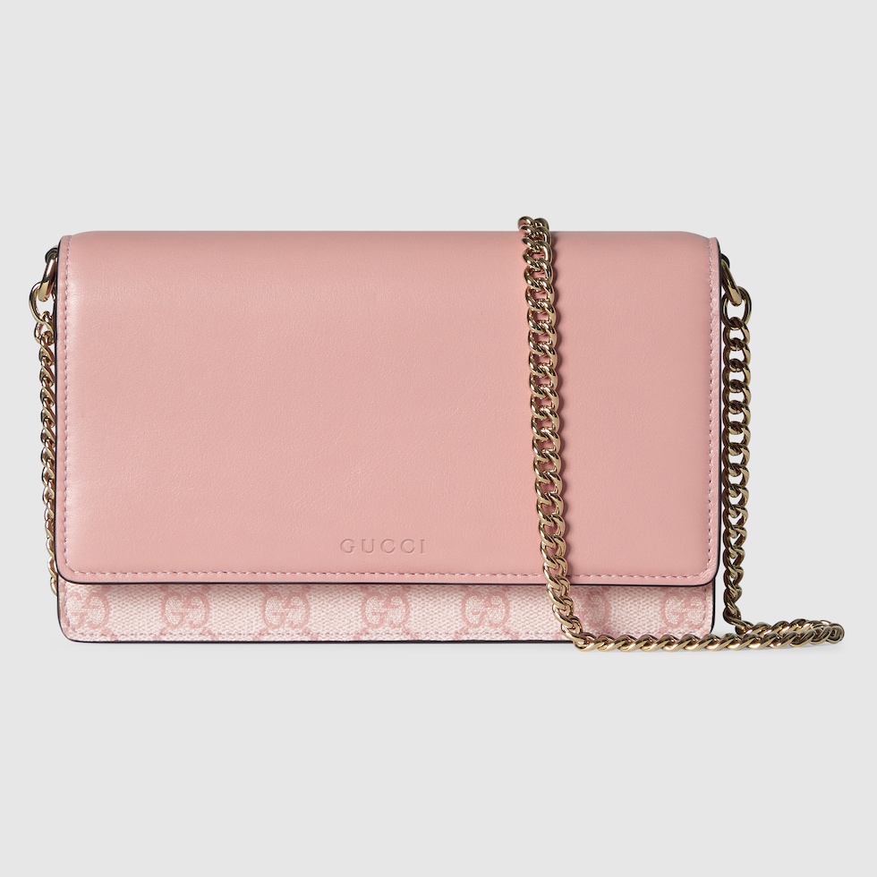 GG Emblem chain wallet in light pink | GUCCI® IE
