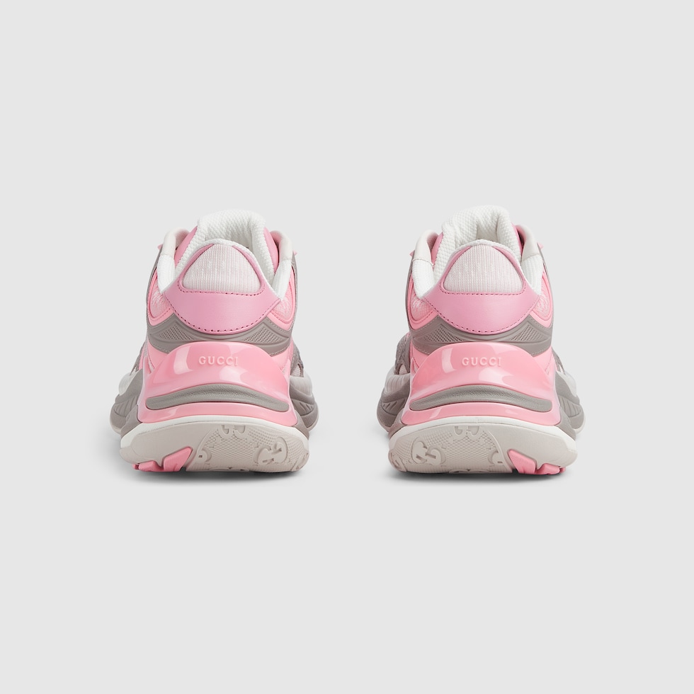 Women's Gucci 2.0 trainer in pink and grey mesh and leather | GUCCI® NO