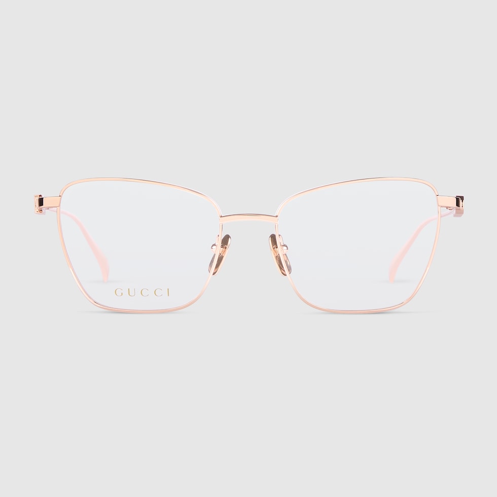 Butterfly optical frame in pink gold-toned | GUCCI® US