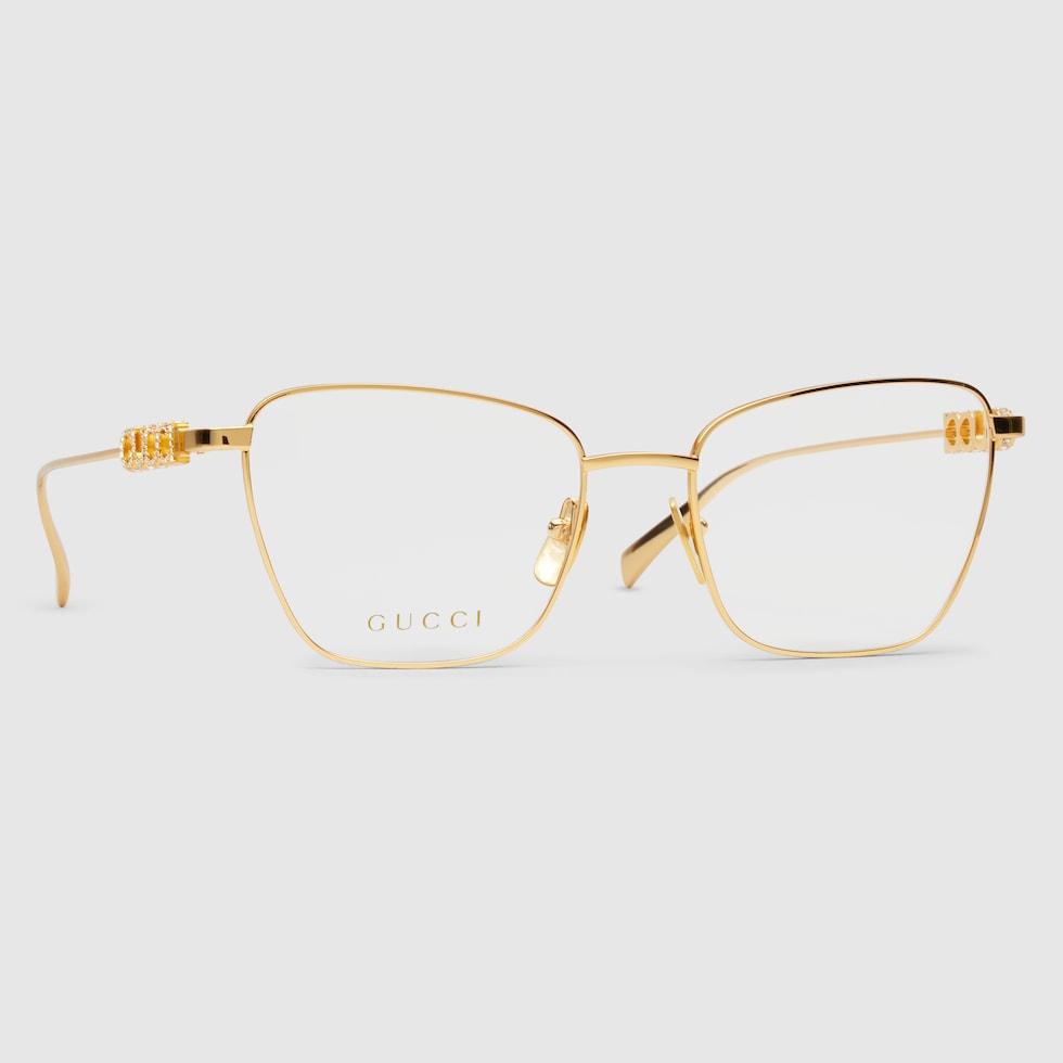 Butterfly optical frame in yellow gold-toned | GUCCI® UK