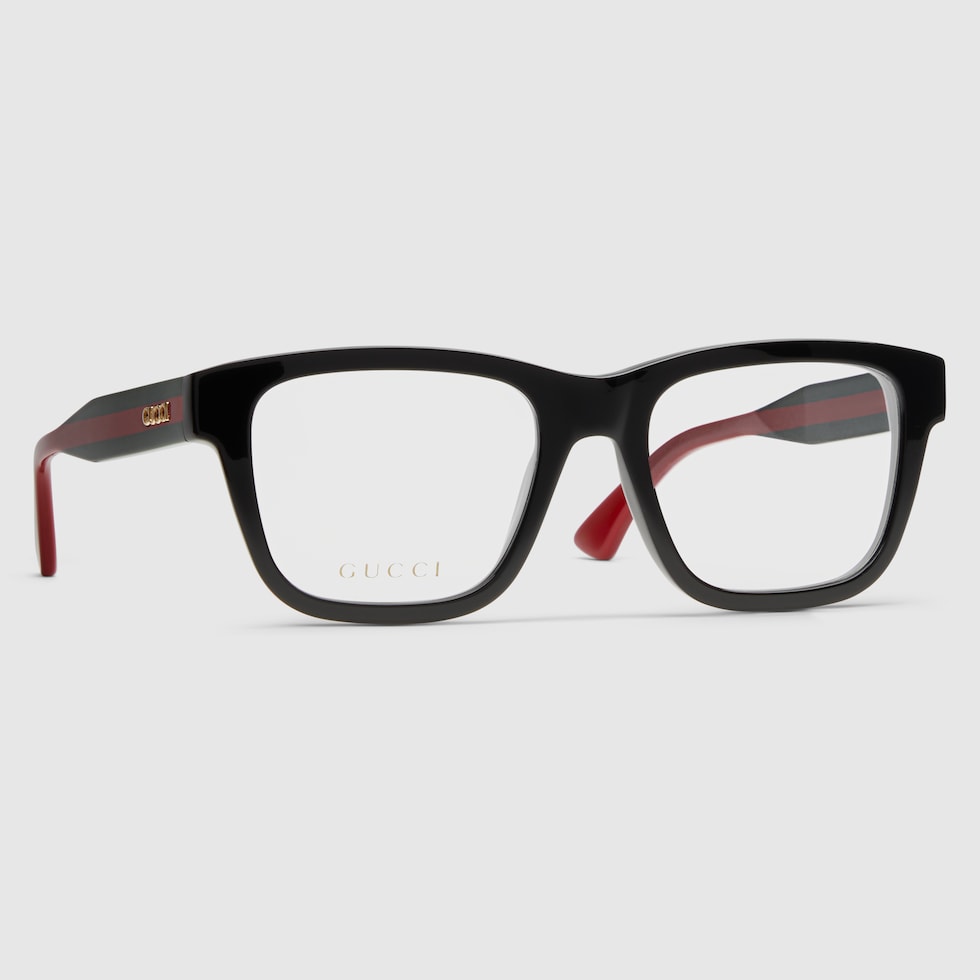 Rectangular optical frame in black | GUCCI® UK