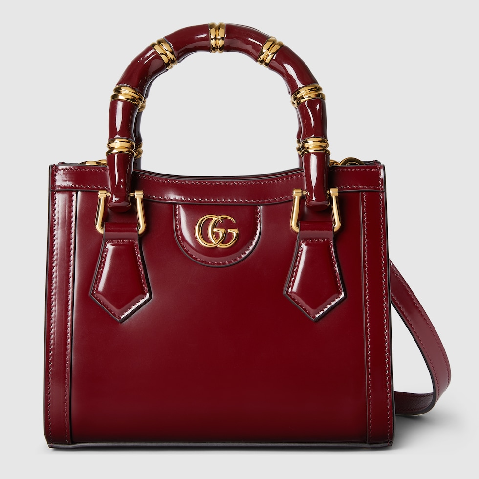 Gucci Diana small tote bag in Rosso Ancora red leather | GUCCI® UK