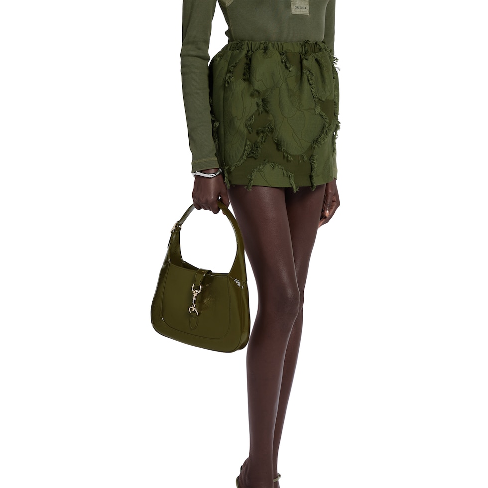 Gucci Jackie small shoulder bag in forest green patent leather | GUCCI® NL