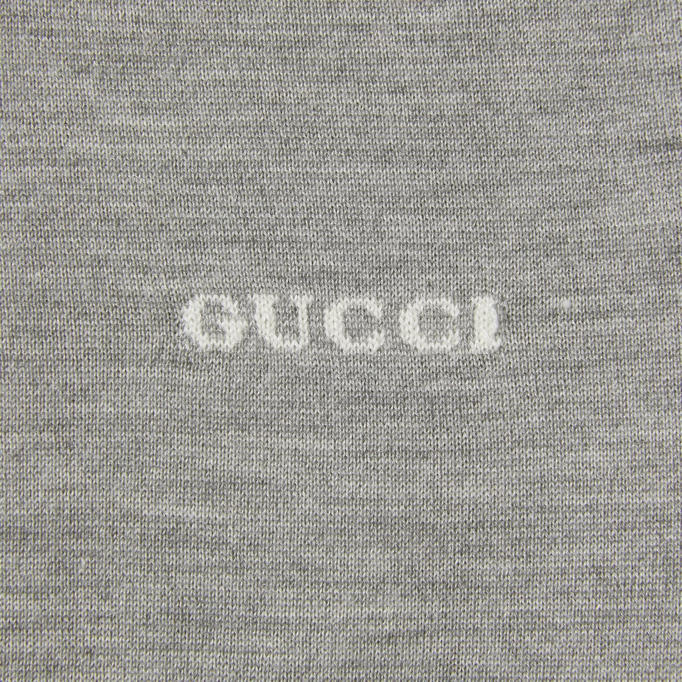 Cashmere silk cardigan in grey mélange | GUCCI® US Cashmere silk cardigan in grey mélange | GUCCI® US
