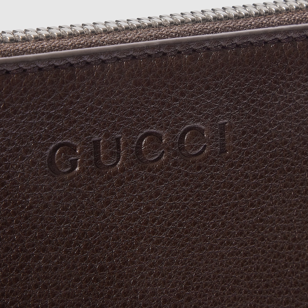 Gucci B large shoulder bag in dark brown leather | GUCCI® SE