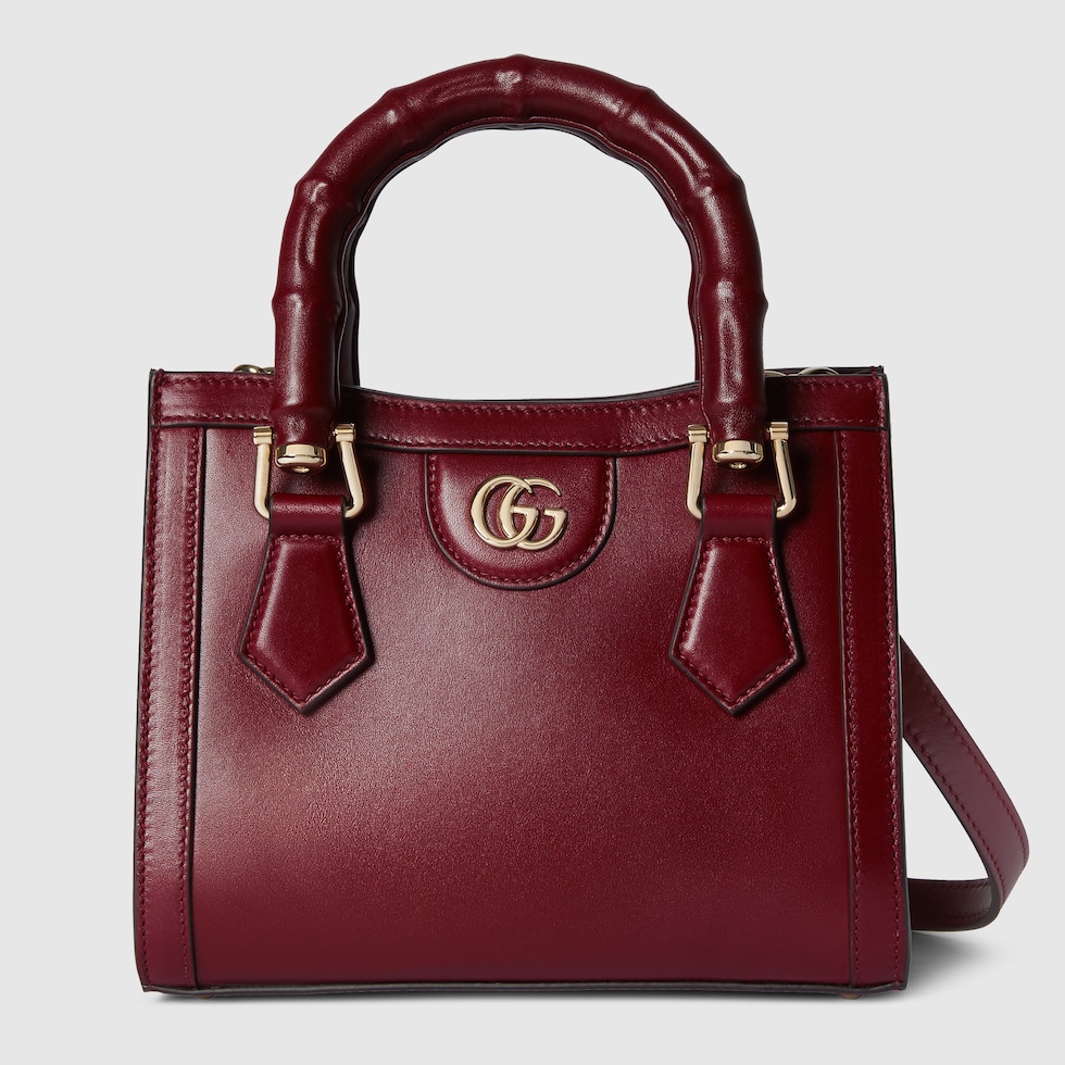 Gucci Diana mini tote bag in Rosso Ancora red leather | GUCCI® AE
