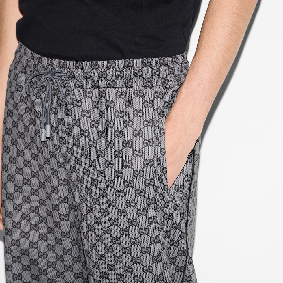 GG neoprene jogging pant in grey and black | GUCCI® RO