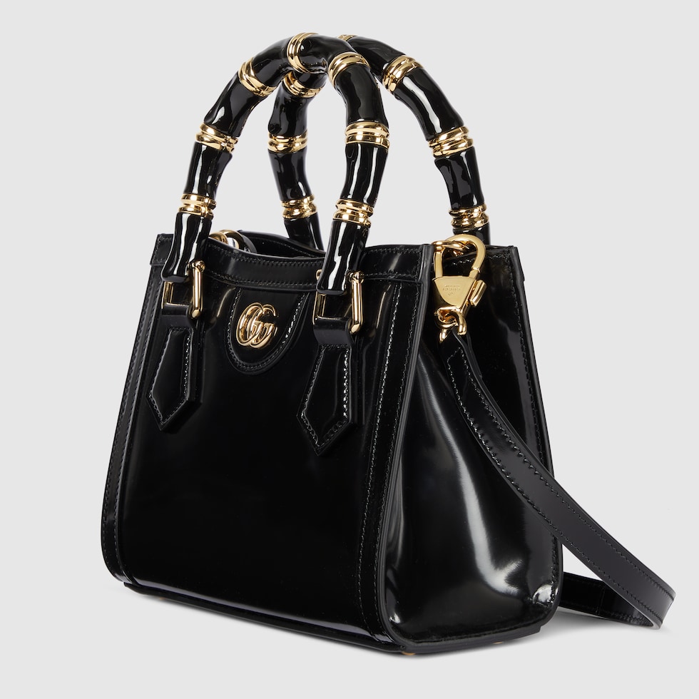 Gucci Diana mini tote bag in black leather | GUCCI® AE