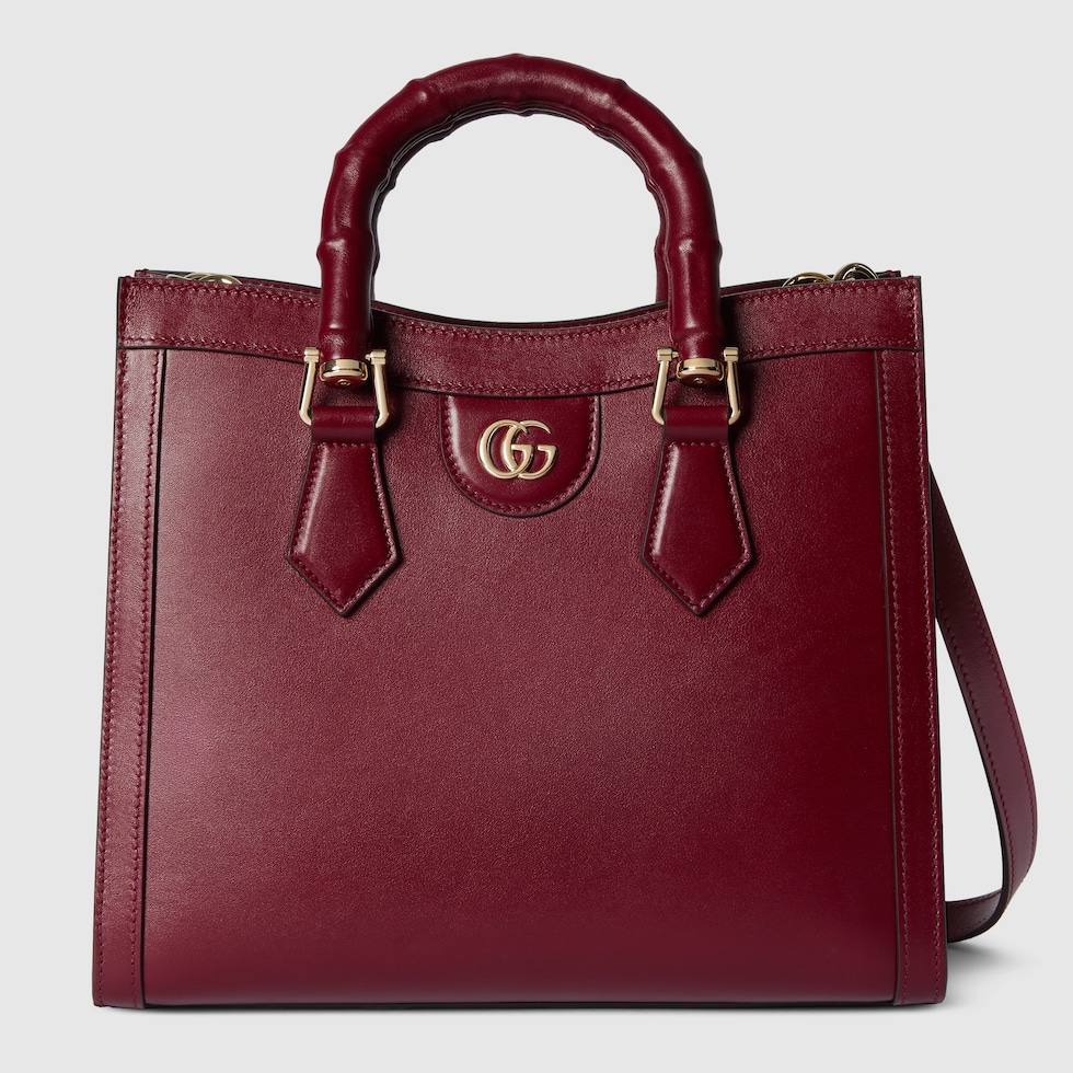 Gucci Diana medium tote bag in Rosso Ancora red leather | GUCCI® RO