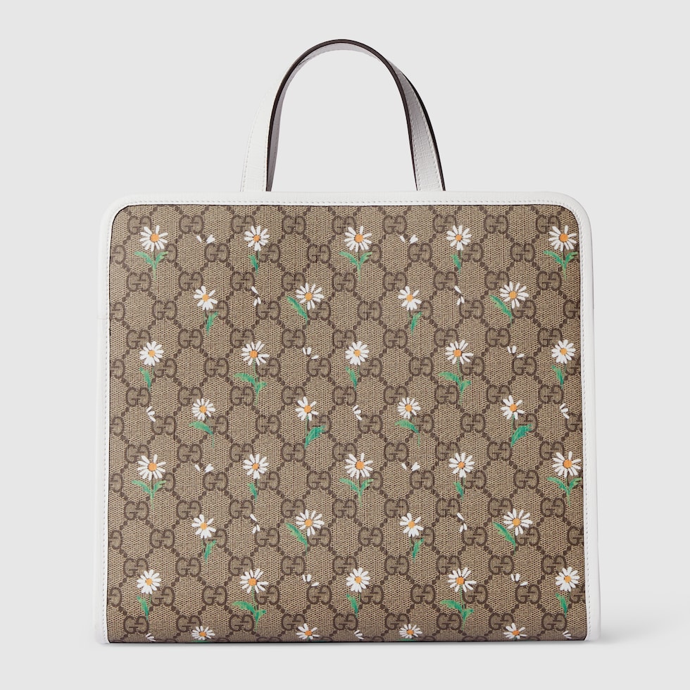 Children's printed GG tote bag in beige and brown GG Supreme | GUCCI® US