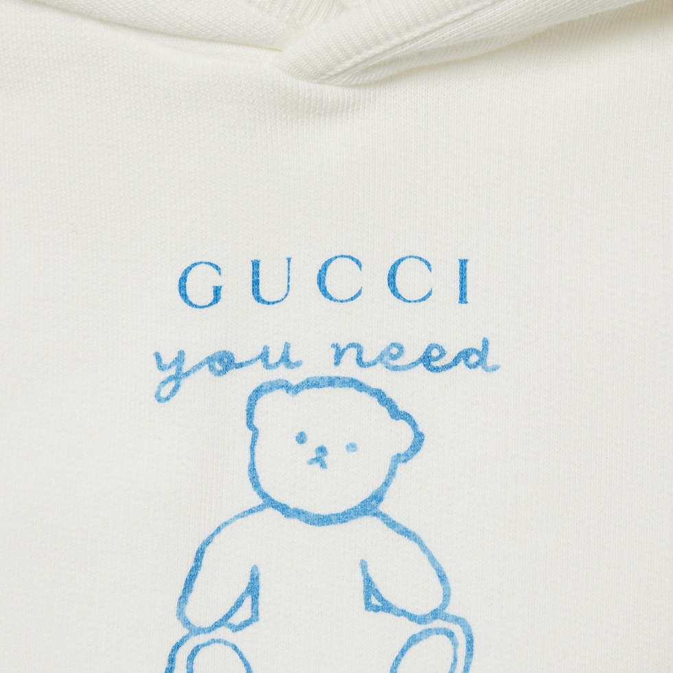 Baby cotton sweatshirt with print in white | GUCCI® US Baby cotton sweatshirt with print in white | GUCCI® US