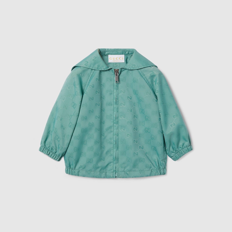 Baby GG nylon zip jacket in turquoise | GUCCI® UK