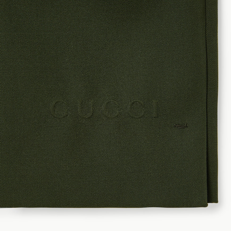 Embossed wool gabardine jacket in forest green | GUCCI® US Embossed wool gabardine jacket in forest green | GUCCI® US