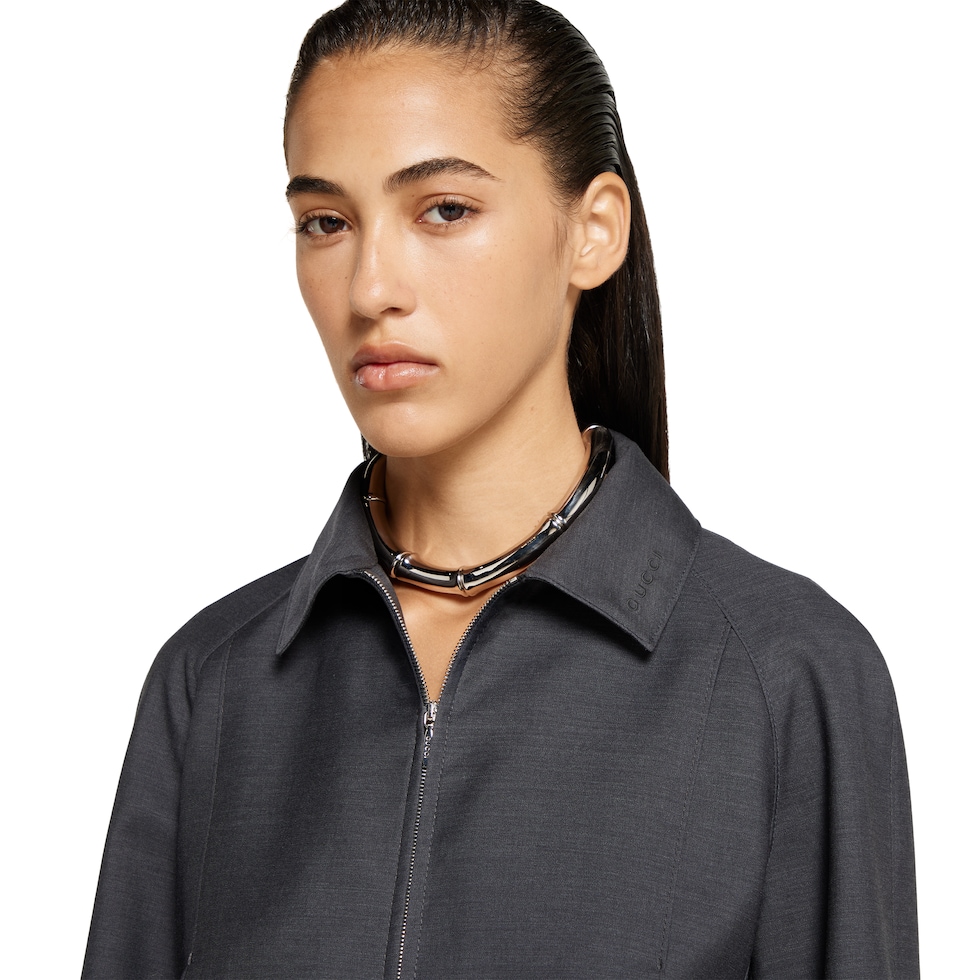 Wool bomber jacket in grey | GUCCI® UK