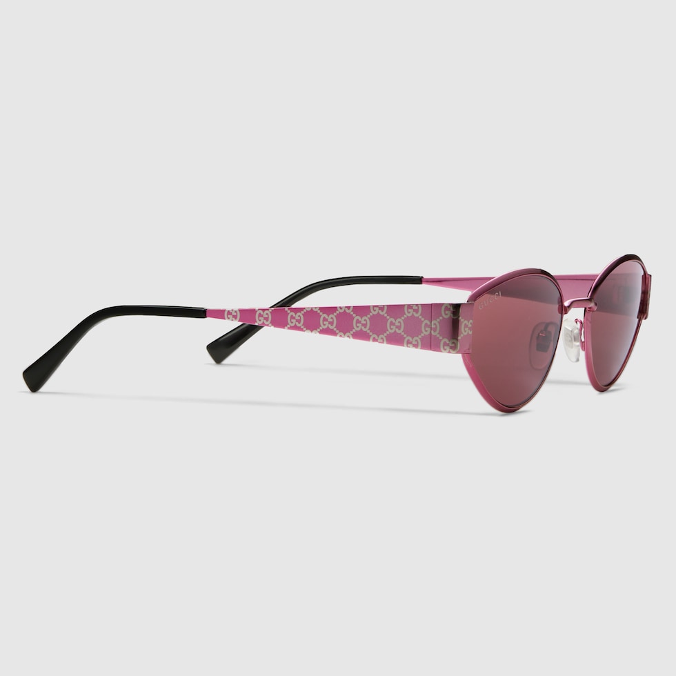 Geometrical frame sunglasses in fuschia | GUCCI® UK