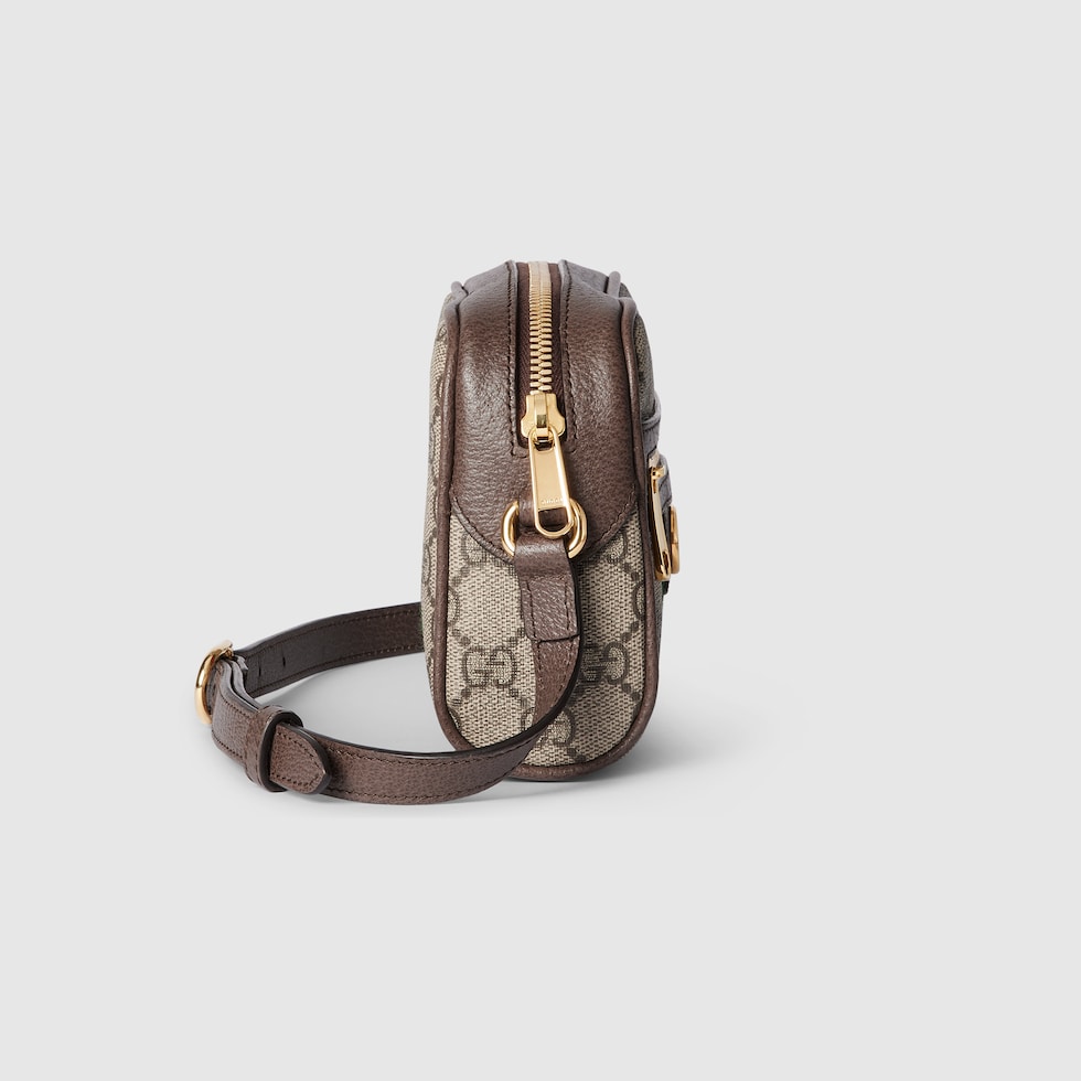 Ophidia mini shoulder bag in beige and dark brown Supreme | GUCCI® SG
