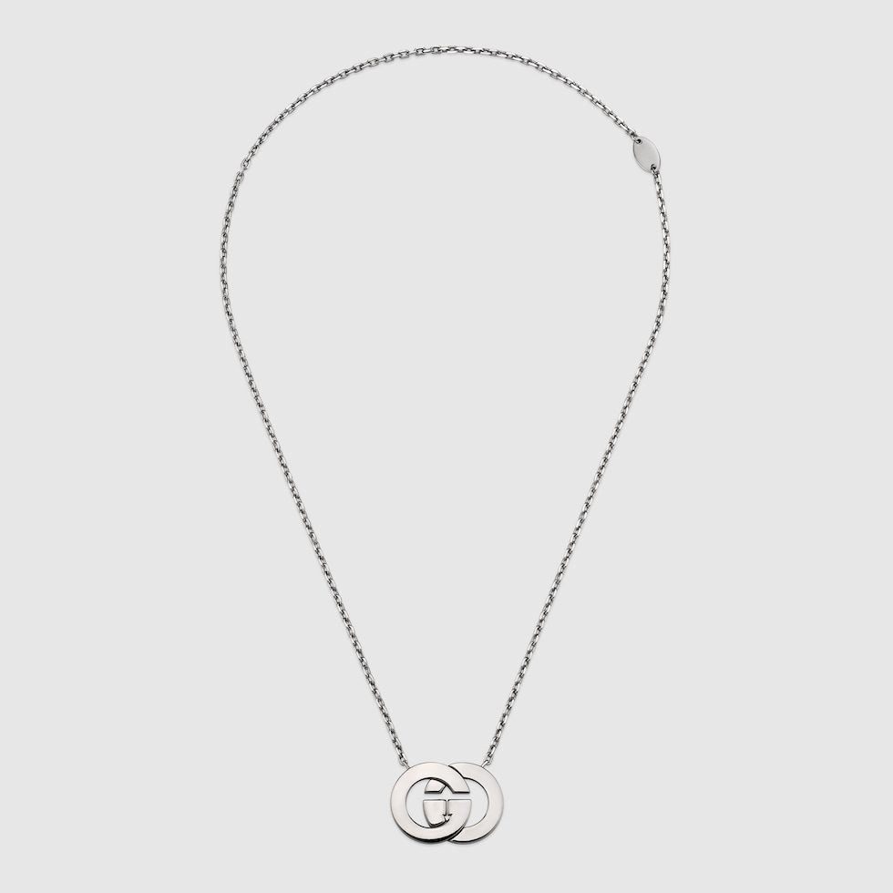 Collier à pendentif Gucci Interlocking en laiton palladié | GUCCI® FR