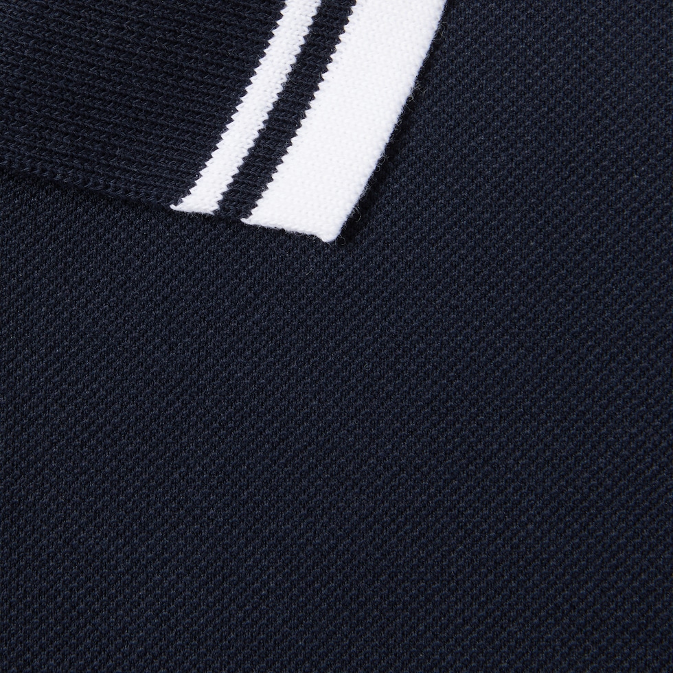 Cotton polo shirt with embroidery in navy | GUCCI® PL