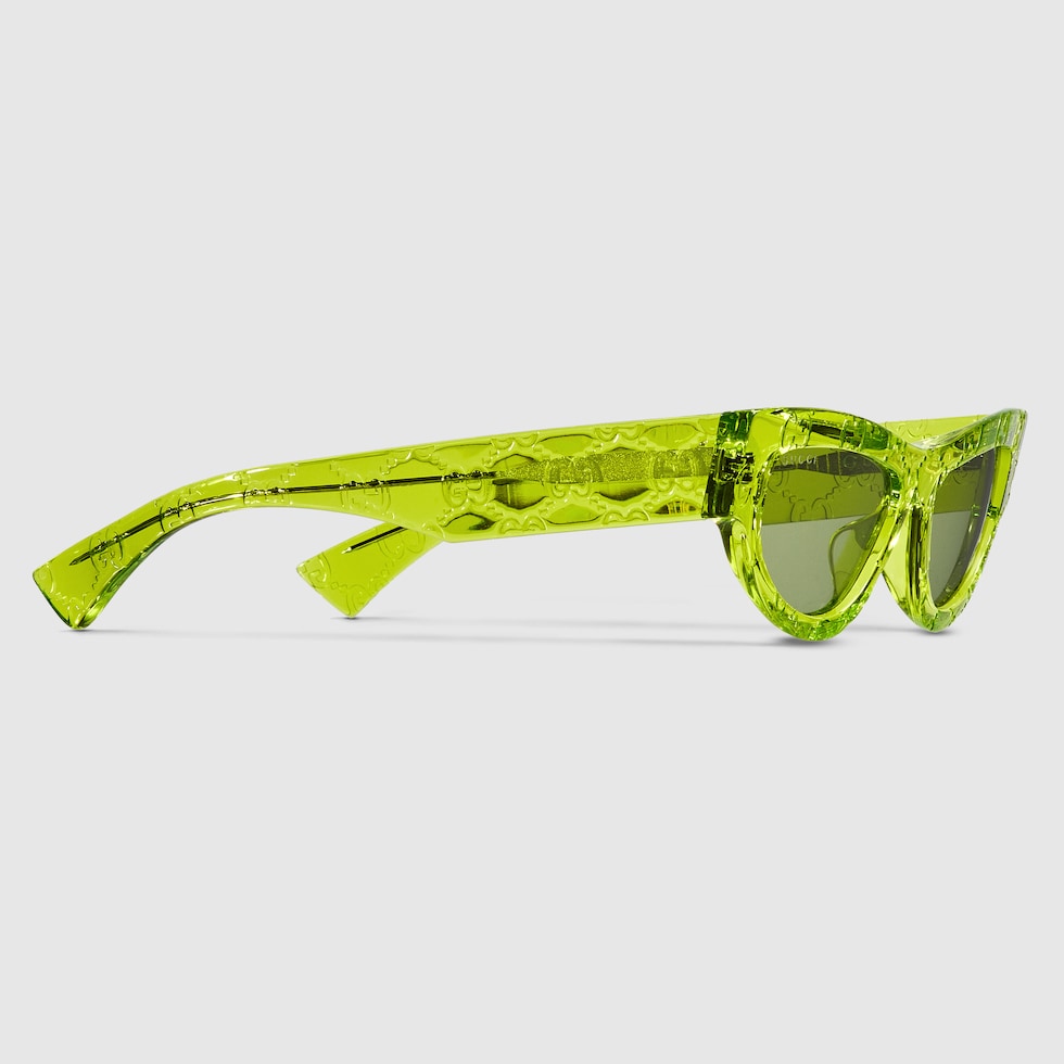 Cat eye sunglasses in acid green | GUCCI® ZA