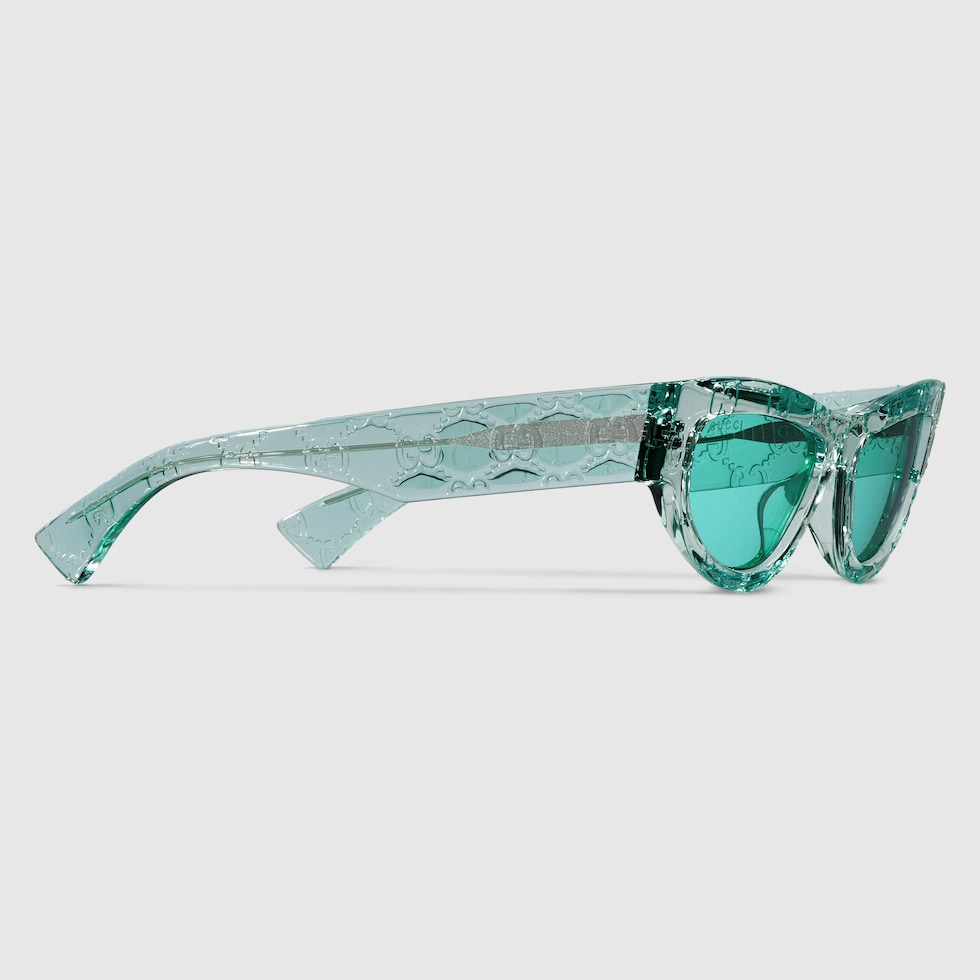 Cat eye sunglasses in turquoise | GUCCI® US