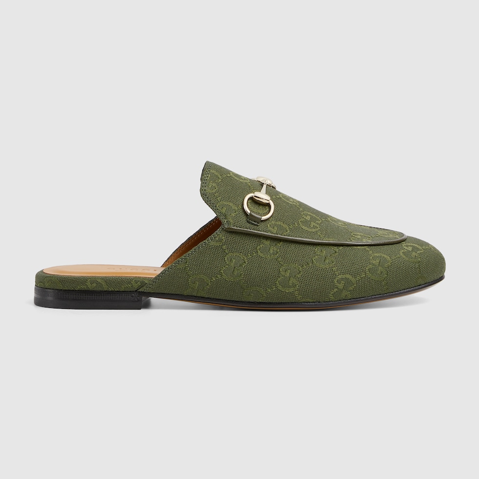 Women's Princetown slipper in forest green GG canvas | GUCCI® DK